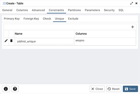 Table Dialog — Pgadmin 4 65 Documentation