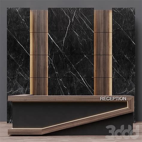 3d модели скачать на Дизайн стойки регистрации Дизайн счетчика Приёмная в офисе