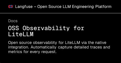 oss observability for litellm langfuse