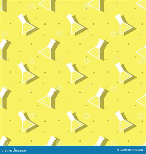 Science Laboratory Test Conical Flask Seamless Pattern Stock