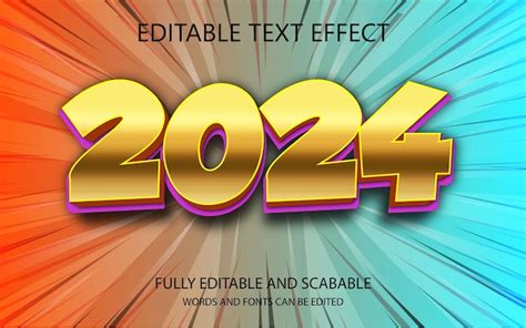 Premium Vector 2024 Text Effect 3d Style Editable Text Effect