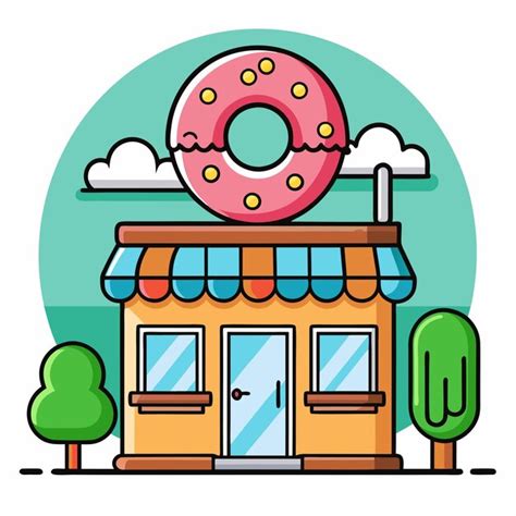 Premium Vector Elegant Donut Shop Icon Art