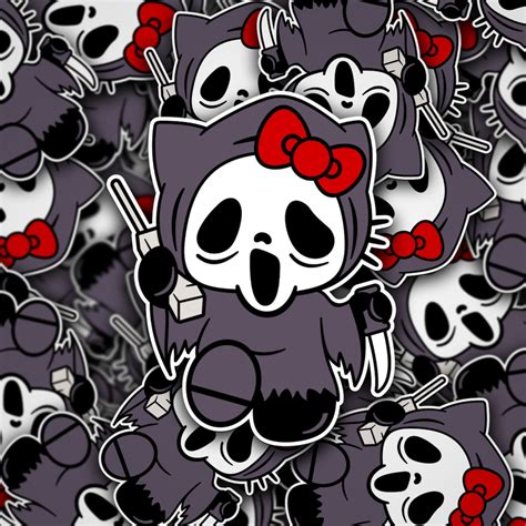 Scream Hello Kitty Sticker Ghost Face Laptop Sticker Trendy Etsy