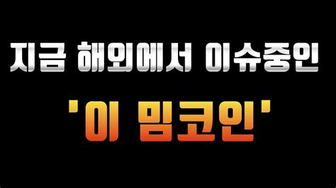 이 밈코인 때문에 해외 커뮤니티 들썩 지금이라도 사야합니다 Youtube