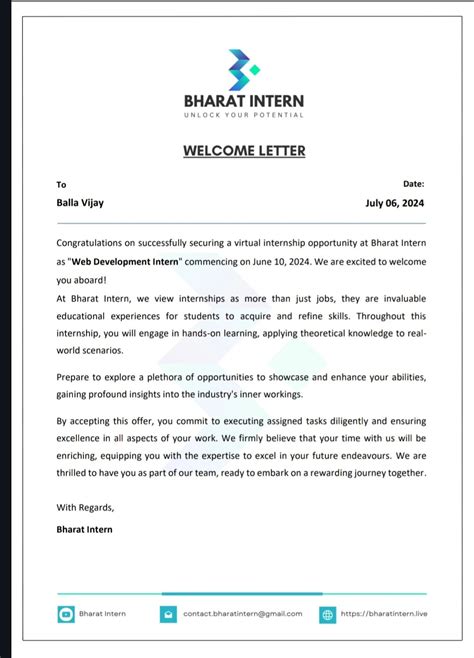 Balla Vijay On Linkedin Bharat Intern