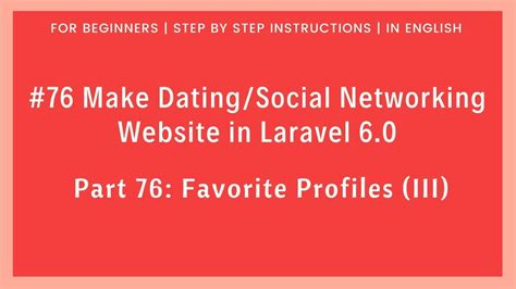 76 Make Datingsocial Networking In Laravel 60 Favorite Profiles Iii Youtube