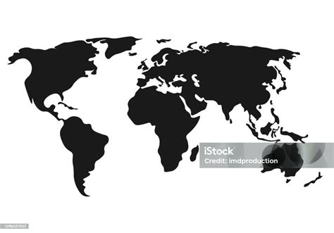 Ilustración De Mapamundi Simple En Estilo Plano Aislado Sobre Fondo