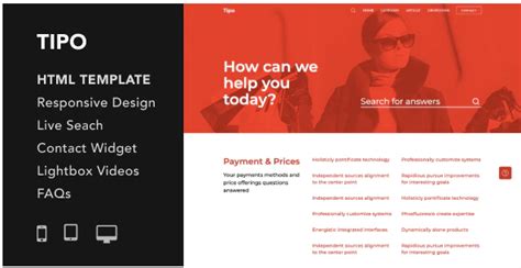 tipo helpdesk and documentation html5 responsive template srmehranclub