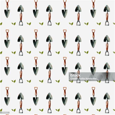 봄철 꽃과 튤립에서 영감을 받은 흙손과 나뭇잎을 특징으로 하는 정원 도구 패턴 0명에 대한 스톡 벡터 아트 및 기타 이미지 0명 Diy 개체 그룹 Istock