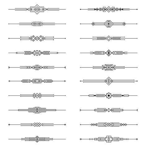 Art Deco Dividers Underlines Menu Border Frames 46916223 Vector Art