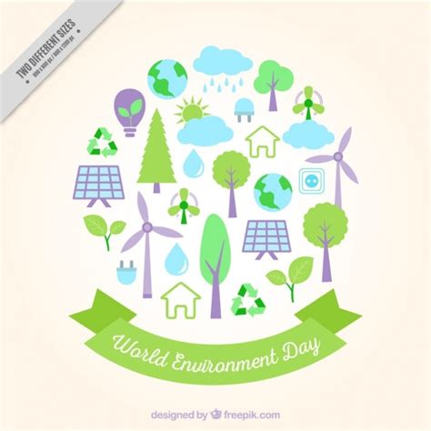 Free Vector Cute Background With Environment Elements