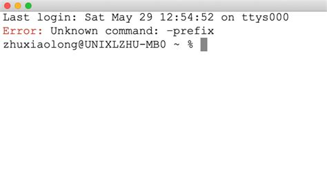 Macos How To Fix `error Unknown Command Prefix` In Mac Terminal