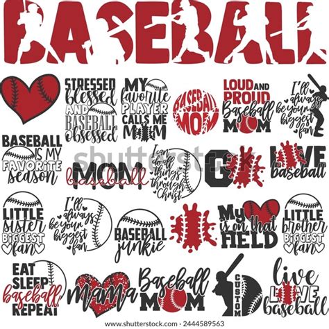 Baseball Cheer Vector Designs Bundle Stock Vector Royalty Free