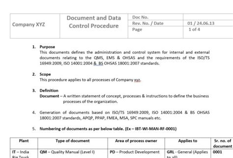 General Iatf Procedure Package Quality Corner