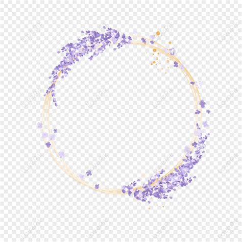 라벤더 웨딩 라운드 골드 라인 일러스트 테두리보라색일주 Png 일러스트 무료 다운로드 Lovepik