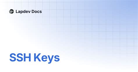 ssh keys lapdev docs