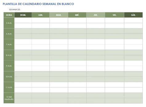Plantilla De Planificador Semanal De Tareas Plantillas Para