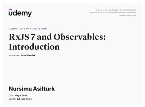 Nursima Asİlturk On Linkedin Im Happy To Share That Ive Obtained A New Certification Rxjs 7 And…