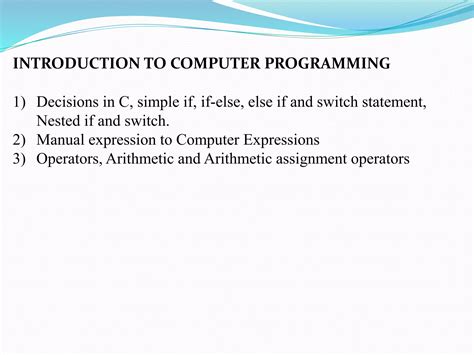 Introduction To Computer Programming Ppt