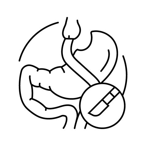Gastric Bypass Gastroenterologist Line Icon Vector Illustration