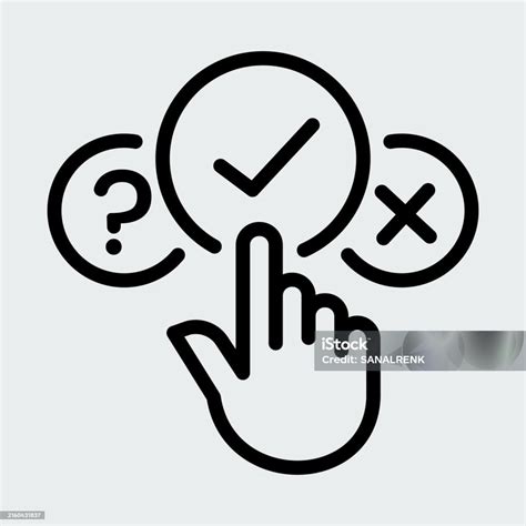 Clicking On Checkmark Validation Refusal Indecisive Icon Endorsing
