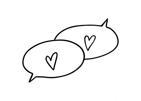 Premium Vector Dialog Box With Hearts Inside Love Symbol Doodle
