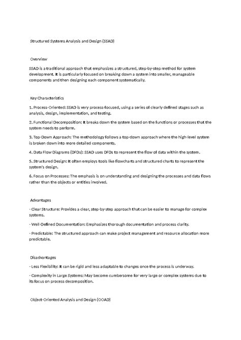 Structured Systems Analysis And Design Module 1 Structured Systems Analysis And Design Ssad