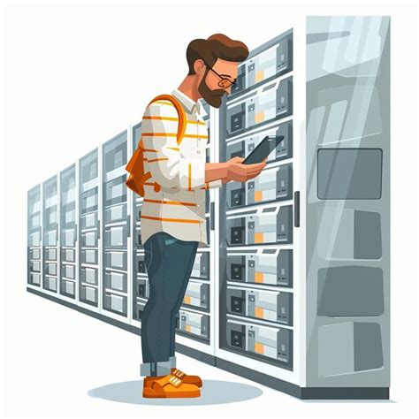 System Administrator Devops Engineer In A Data Art Premium Ai Generated Image