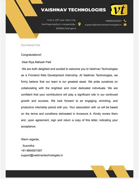 internship frontenddevelopment webdevelopment vaishnavtechnologies