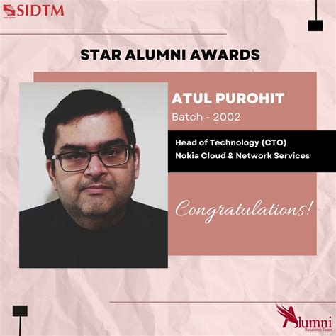 sidtm alumni relations team on linkedin sidtm is proud to announce that mr atul purohit our
