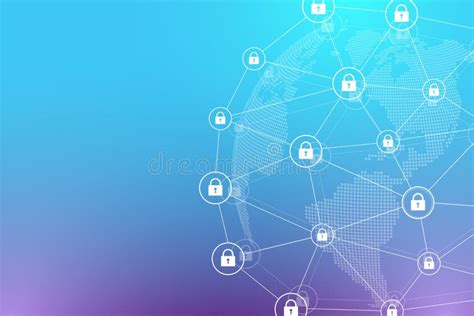 Protection Concept Data Security System Shield Protection Verification Stock Vector