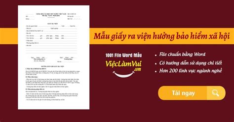 Mẫu giấy ra viện hưởng bảo hiểm xã hội 4194 ViệcLàmVui