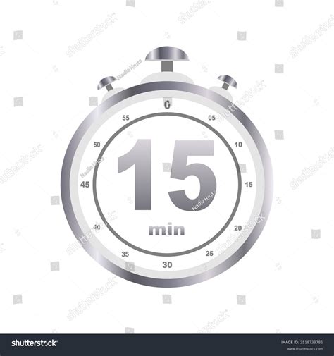 15 Min Timer Sign Time Concept Stock Vector Royalty Free 2518739785