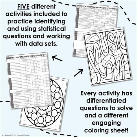 Statistical Questions And Data Sets 6th Grade Worksheets Tpt