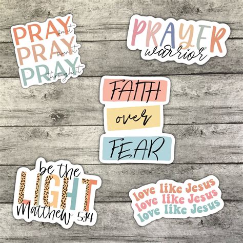 Christian Sticker Pack Faith Over Fear Stickers Waterproof Sticker