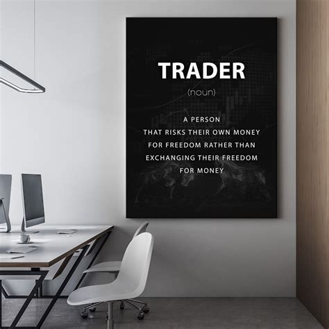 Trader Noun Definition Motivational Wall Art Trader Office Etsy