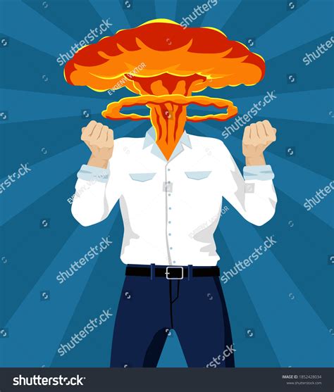 Man Exploding Mind Businessman Explosion Head Stock Vector Royalty