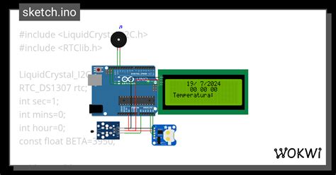 ASCProjectV LCD I C Temp Sensor RTC Piezo Wokwi ESP STM Arduino Simulator
