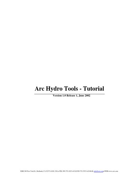 Arcgis Arc Hydro Tools Tutorial 2002 Pdf Arc Gis Esri