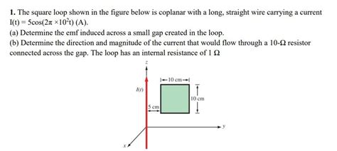 1 the square loop shown in the figure below is