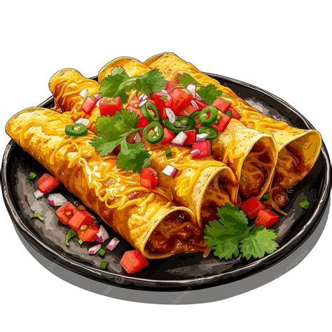 Clipart De Enchiladas Com Arroz E Feijao Enchiladas Stock