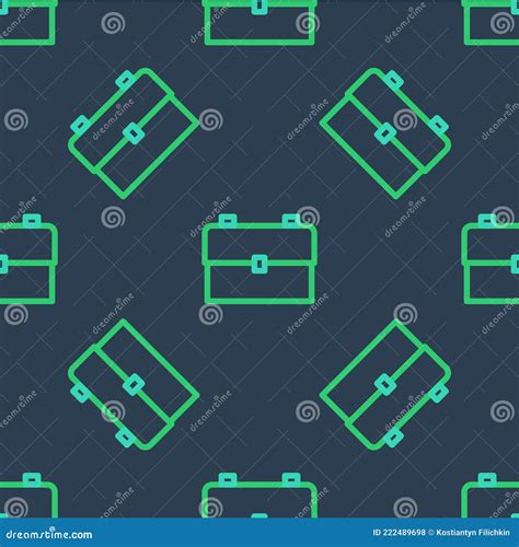 Line School Backpack Icon Isolated Seamless Pattern On Blue Background Vector Stock Vector