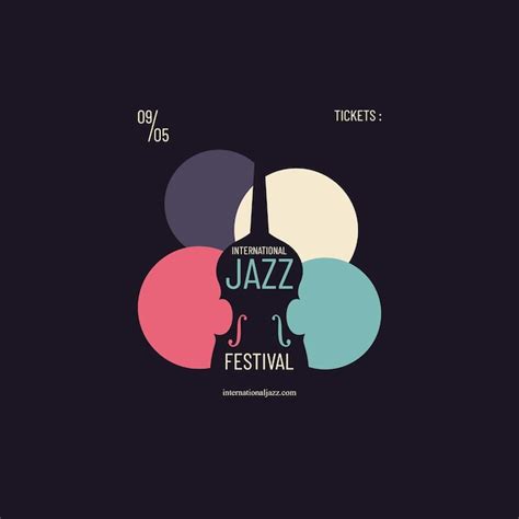 재즈 페스티벌 포스터 프리미엄 벡터