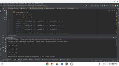 Python Noughts And Crosses Replace Numbers On The Board With An