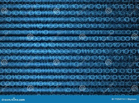 Abstract Blue Binary Computer Code Technology Data Background Stock