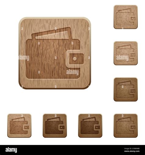set of carved wooden wallet buttons 8 variations included arranged