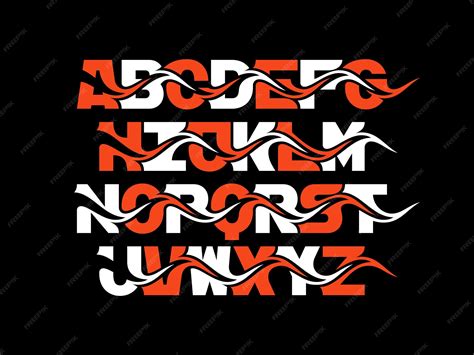 Premium Vector Vector Font Set With Flowing Wave Shape Premium Vector Vector Font Set With Flowing Wave Shape