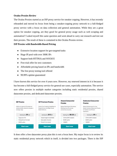 Oculus Proxies Review Pdf Proxy Server Ip Address