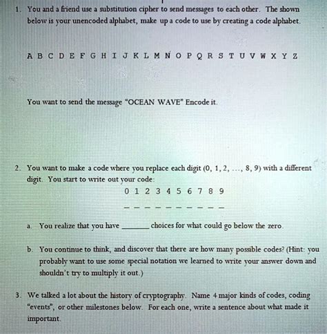 Solved Youland Iiend Use Substitution Cipher To Send Messages To Each