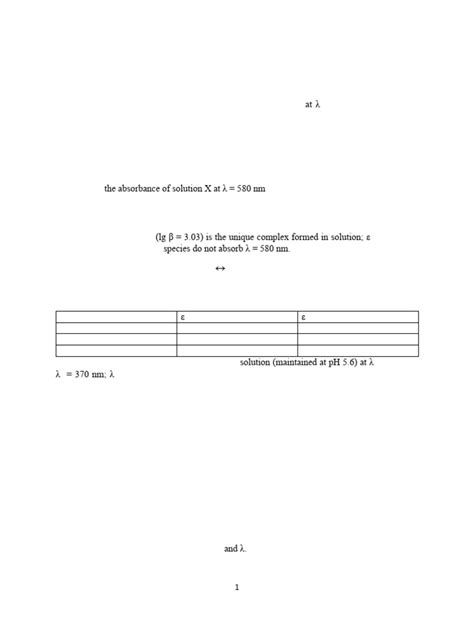 1 Exercises For Spectrophotometric Methods Pdf Titration Chemistry